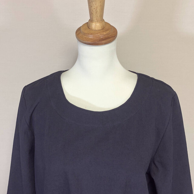 バルーンワンピ 長袖 グレイッシュパープル【やわらかコットンリネン】 S・M・Ⅼ・LL | iichi 日々の暮らしを心地よくするハンドメイドやアンティークのマーケットプレイス