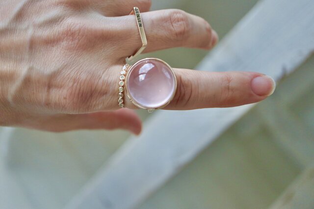 K10[朝露のpink rose]ring | iichi 日々の暮らしを心地よくするハンドメイドやアンティークのマーケットプレイス
