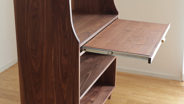 シェルフ 引き出し式天板 サイズオーダー可 ウォールナット shelf02-wal | iichi 日々の暮らしを心地よくするハンドメイドやアンティークのマーケットプレイス