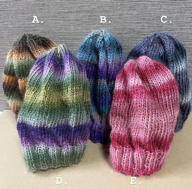 ☘️ ️ソフト段染めしましま帽子 キッズ〜大人・全5柄 | iichi 日々の暮らしを心地よくするハンドメイドやアンティークのマーケットプレイス