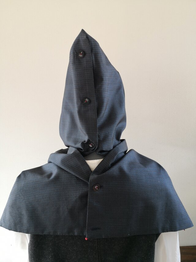 ストールフード大島紬（藍色亀甲絣）03401 | iichi 日々の暮らしを心地よくするハンドメイドやアンティークのマーケットプレイス