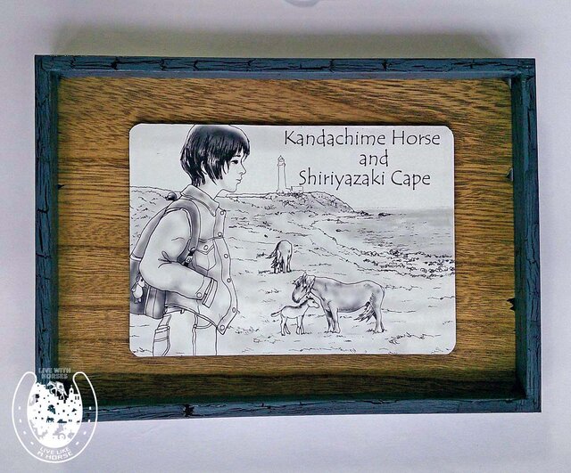 アートウッドパネル/尻屋崎の寒立馬と少女/A4サイズ/2WAY/プレゼントに | iichi 日々の暮らしを心地よくするハンドメイドやアンティークのマーケットプレイス