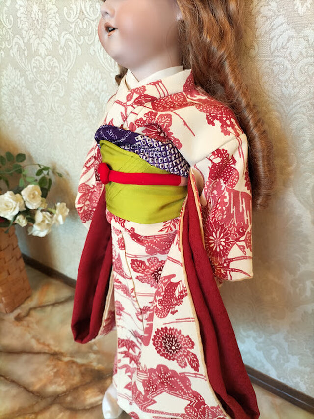 ★sale ドール背丈60cm位用 白地の振袖セット | iichi 日々の暮らしを心地よくするハンドメイドやアンティークのマーケットプレイス