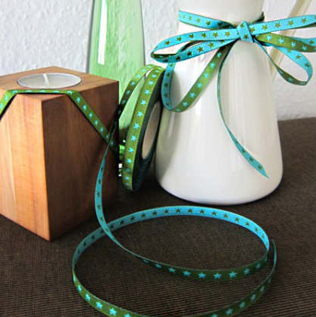 ドイツFB 刺繍リボン 1m スター ターコイズ Xグリーン 7mm幅 r-0685 星 | iichi 日々の暮らしを心地よくするハンドメイドやアンティークのマーケットプレイス