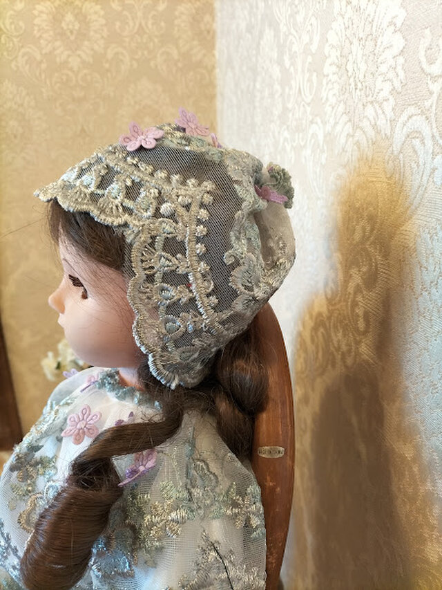 ドール背丈60cm位用 レースのドレスと帽子 | iichi 日々の暮らしを心地よくするハンドメイドやアンティークのマーケットプレイス