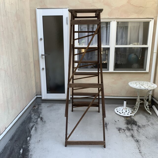 メガビッグな アンティーク風フォールディングウッドラダー② | iichi 日々の暮らしを心地よくするハンドメイドやアンティークのマーケットプレイス