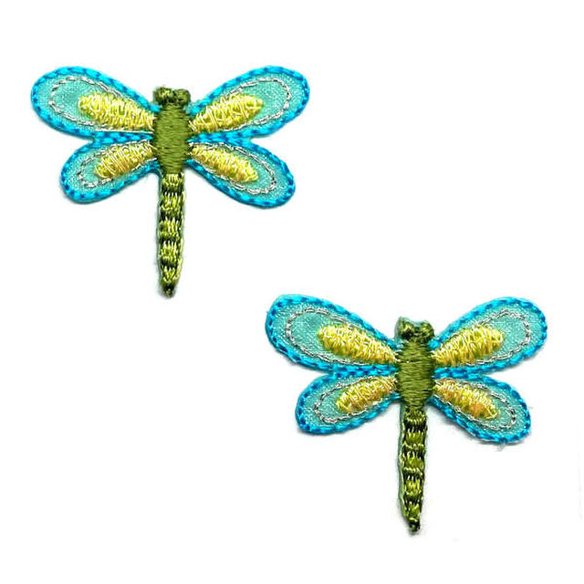 アップリケワッペン とんぼ グリーン2枚 kr-0090 蜻蛉 昆虫 トンボ | iichi 日々の暮らしを心地よくするハンドメイドやアンティークのマーケットプレイス