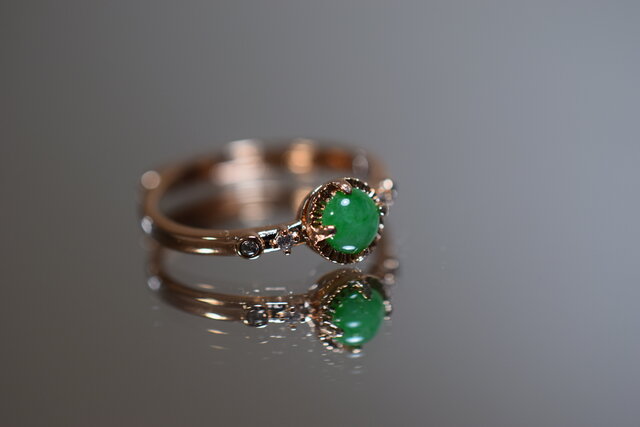 SR3-150 美品 ミャンマー産 天然 本翡翠 リング 指輪 フリーサイズ 金属アレルギー対応 | iichi 日々の暮らしを心地よくするハンドメイドやアンティークのマーケットプレイス