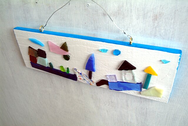 ガラスのコラージュ絵その2 | iichi 日々の暮らしを心地よくするハンドメイドやアンティークのマーケットプレイス