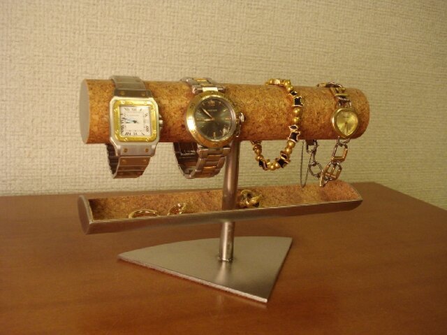 腕時計スタンド ウオッチスタンド 4本掛け腕時計スタンド中間トレイ付き | iichi 日々の暮らしを心地よくするハンドメイドやアンティークのマーケットプレイス