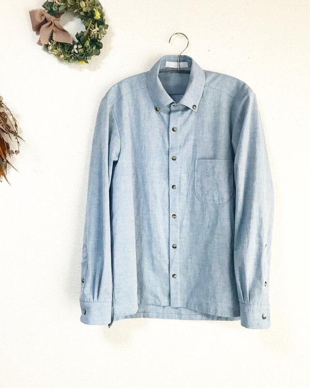 1月・2月限定受注生産 「men's ネップミックスダンガリー スクエアカットシャツ BGW 長袖」べっ甲ボタン/サイズ2 | iichi 日々の暮らしを心地よくするハンドメイドやアンティーク ...