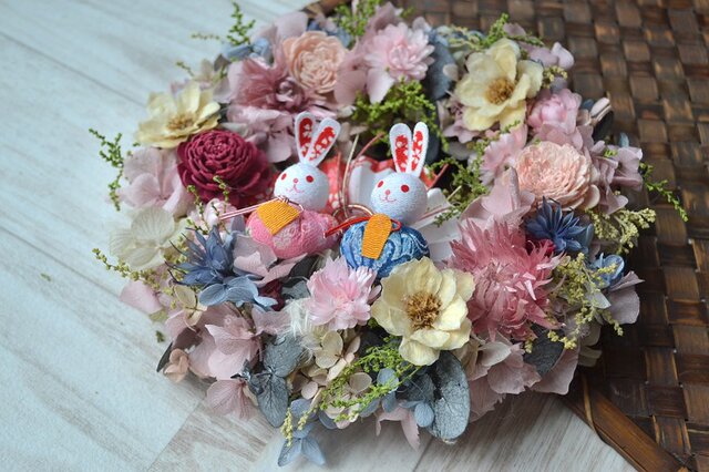うさぎ雛のwreath | iichi 日々の暮らしを心地よくするハンドメイドやアンティークのマーケットプレイス