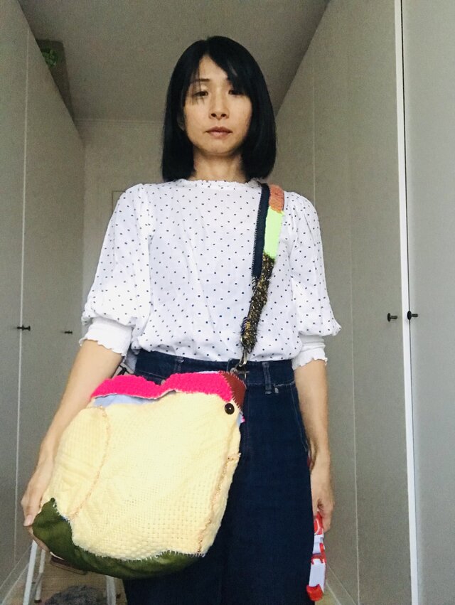 strap 手編みのストラップ ウール 布製 毛糸 肩掛けストラップ スローファッション ハンドメイド 1934 | iichi 日々の暮らしを心地よくするハンドメイドやアンティークの ...