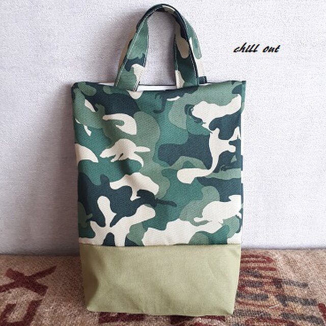 入園バッグ8点セット：ミリタリー切替セット【0048】 | iichi 日々の暮らしを心地よくするハンドメイドやアンティークのマーケットプレイス