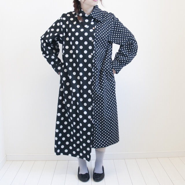 【完全一点物】アシンメトリーワンピース（デニムストライプ） | iichi 日々の暮らしを心地よくするハンドメイドやアンティークのマーケットプレイス