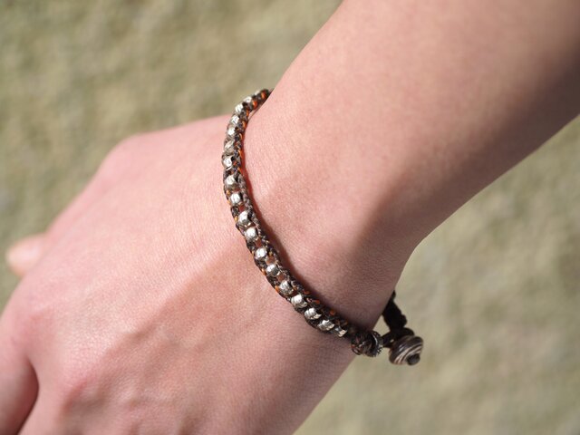 Ladder bracelet 'silver_hummer pattern' | iichi 日々の暮らしを心地よくするハンドメイドやアンティークのマーケットプレイス