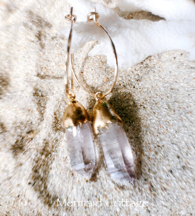 ☆2月誕生石☆ *14kgf*Amethyst kintsugi Hoop アメジストの金継ぎフープピアス 槌目 | iichi 日々の暮らしを心地よくするハンドメイドやアンティークの ...