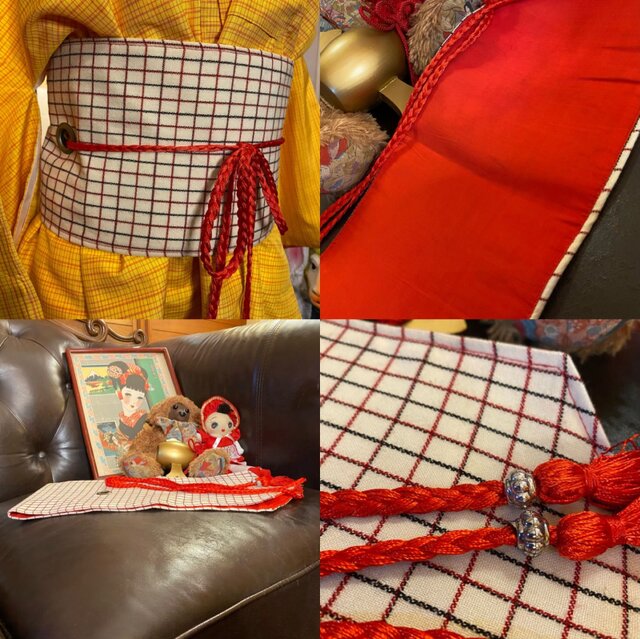 和洋折衷 レトロ 古着 紬 アンサンブル 着物 和 ハンドメイド リメイク ワンピース ドレス 帯サッシュベルト aKW-51 | iichi 日々の暮らしを心地よくするハンドメイドや ...