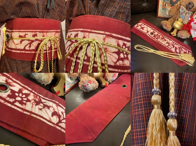 和洋折衷 レトロ 古着 紬 アンサンブル 着物 和 ハンドメイド リメイク ワンピース ドレス 帯サッシュベルト aKW-52 | iichi 日々の暮らしを心地よくするハンドメイドや ...