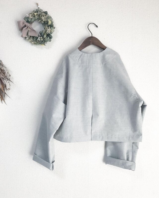 綿ウールバフクロス HAORI short丈 light grey | iichi 日々の暮らしを心地よくするハンドメイドやアンティークのマーケットプレイス