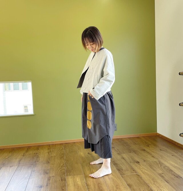 綿ウールバフクロス HAORI short丈 light grey | iichi 日々の暮らしを心地よくするハンドメイドやアンティークのマーケットプレイス