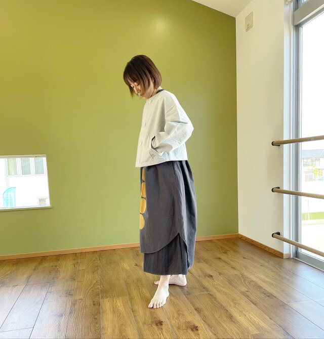 綿ウールバフクロス HAORI short丈 light grey | iichi 日々の暮らしを心地よくするハンドメイドやアンティークのマーケットプレイス