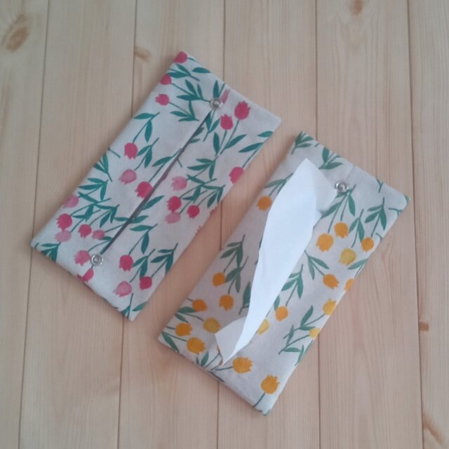 チューリップ柄 携帯ティッシュケース ボックスティッシュから詰替え マスク・ペーパータオル 花柄 ピンク 332 | iichi 日々の暮らしを心地よくするハンドメイドやアンティークの ...