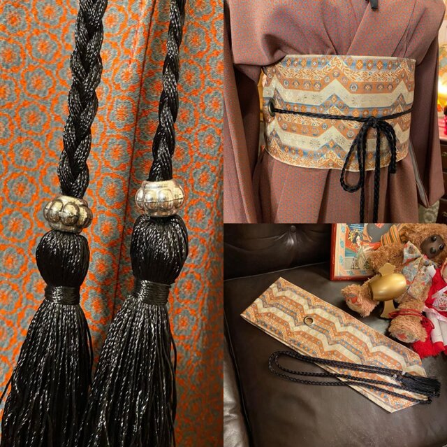 和洋折衷 古着 洗える 化繊 着物 和 ハンドメイド リメイク ワンピース ドレス 八寸名古屋帯サッシュベルト KW-195 | iichi 日々の暮らしを心地よくするハンドメイドや ...