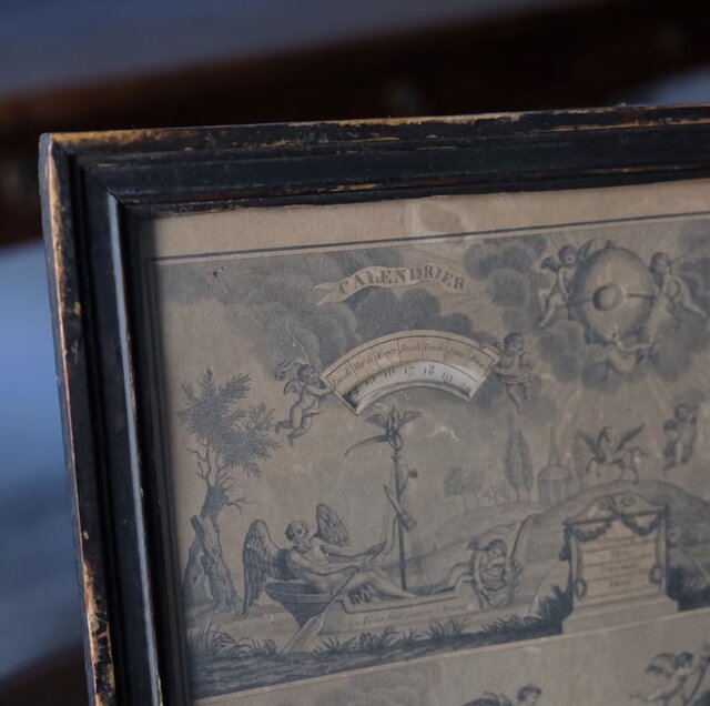 万年カレンダー 木製額 ガラス付き 版画 1792-1804年 フランス アンティーク 050785 | iichi 日々の暮らしを心地よくするハンドメイドやアンティークのマーケットプレイス