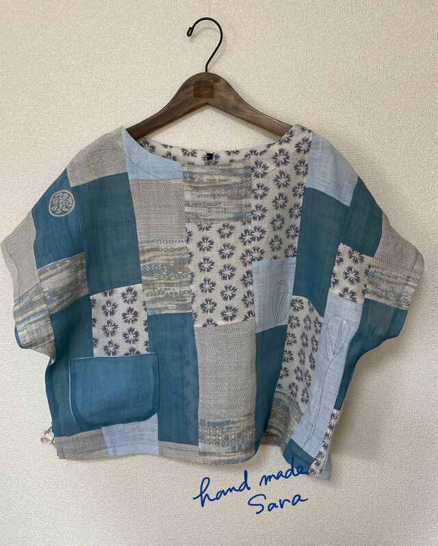 麻P ︎変型オーバーブラウス | iichi 日々の暮らしを心地よくするハンドメイドやアンティークのマーケットプレイス