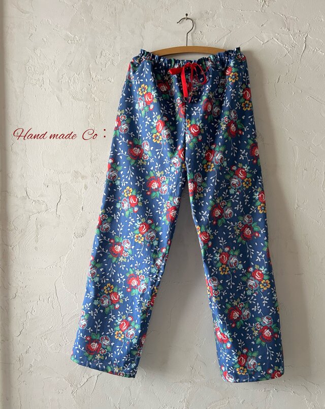新作 パジャマズボン : : blue | iichi 日々の暮らしを心地よくするハンドメイドやアンティークのマーケットプレイス