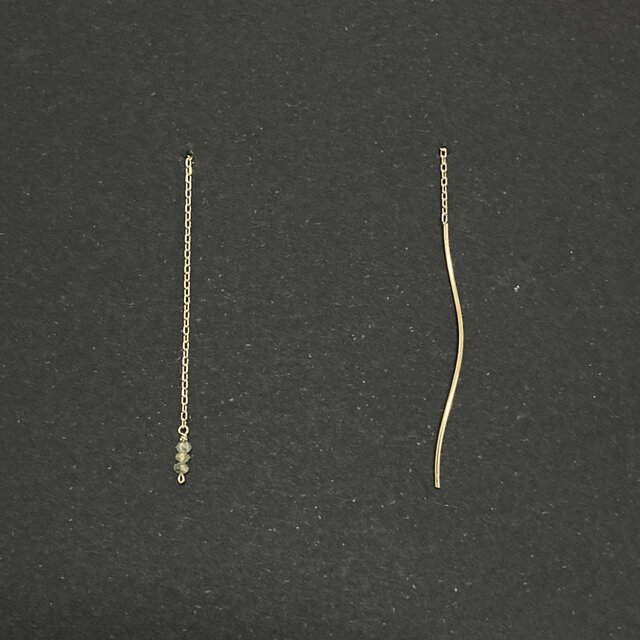 10k シルバーダイヤモンドのチェーンピアス | iichi 日々の暮らしを心地よくするハンドメイドやアンティークのマーケットプレイス