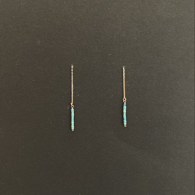 10k スリーピングビューティーのチェーンピアス | iichi 日々の暮らしを心地よくするハンドメイドやアンティークのマーケットプレイス