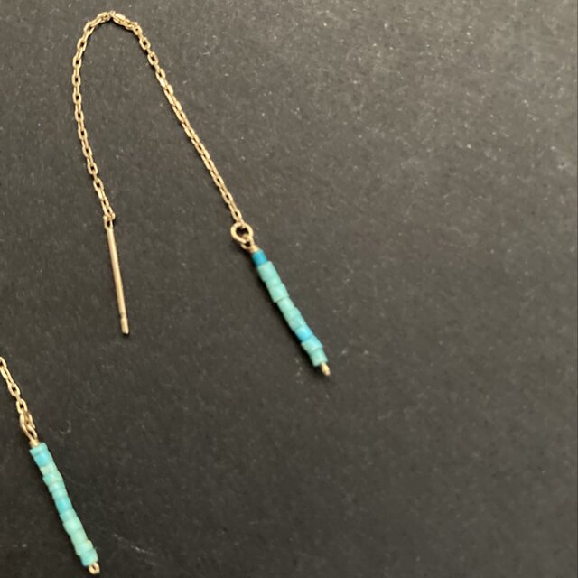 10k スリーピングビューティーのチェーンピアス | iichi 日々の暮らしを心地よくするハンドメイドやアンティークのマーケットプレイス