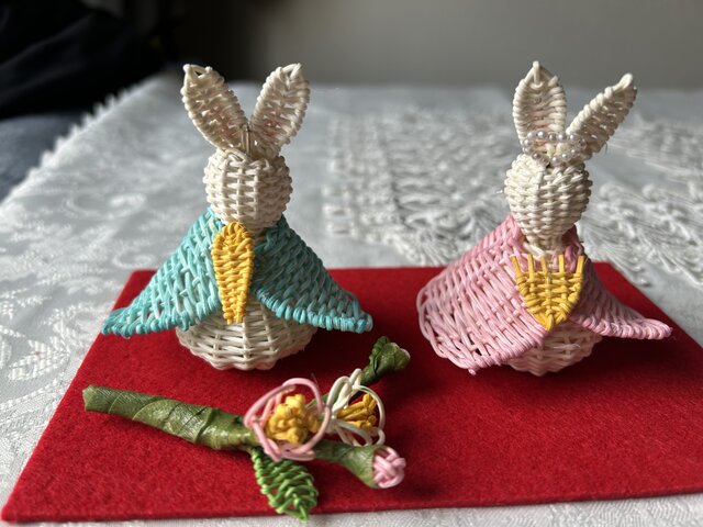 籐の小さなお雛様（うさぎさん） | iichi 日々の暮らしを心地よくするハンドメイドやアンティークのマーケットプレイス