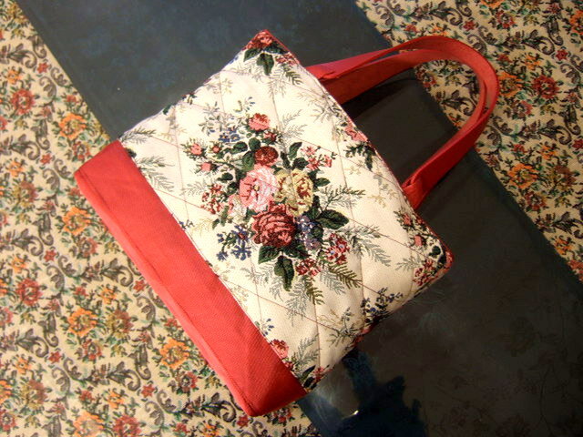 畳縁とジャガード織のキルティングバッグ | iichi 日々の暮らしを心地よくするハンドメイドやアンティークのマーケットプレイス