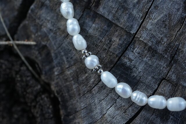 真珠とムーンストーン★Sv.92.5★真珠パール ネックレス1485 | iichi 日々の暮らしを心地よくするハンドメイドやアンティークの ...