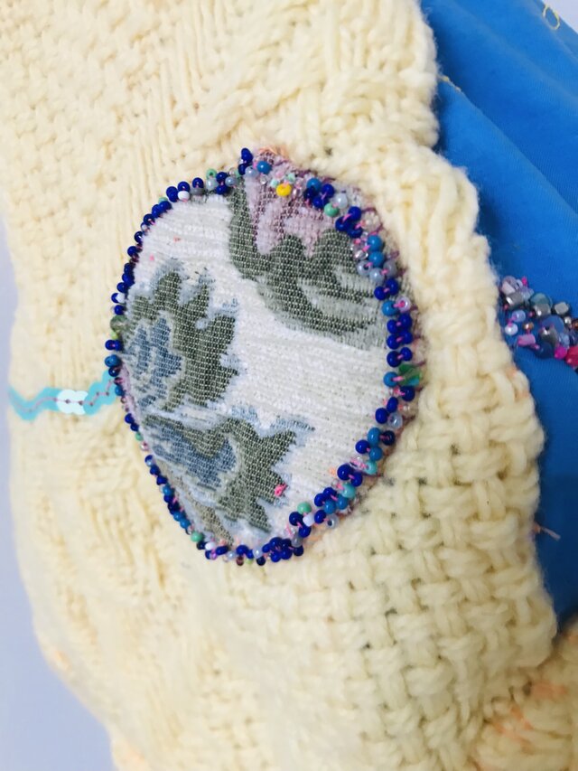 Bag 手縫いのバッグ 布製 本革持ち手 スローファッション ハンドメイド 1948 | iichi 日々の暮らしを心地よくするハンドメイドやアンティークのマーケットプレイス