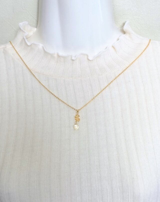 d32-188【富と繁栄】【レスカ】しずくドロップと【シトリン】のアレンジネックレス | iichi 日々の暮らしを心地よくするハンドメイドやアンティークのマーケットプレイス