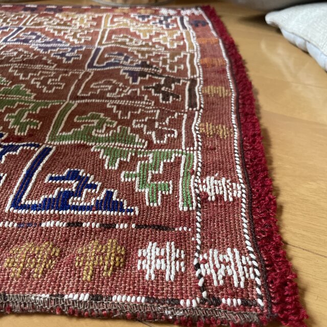 52×114 キリム ジジム織 くすみアースカラー トルコヴィンテージラグ | iichi 日々の暮らしを心地よくするハンドメイドやアンティークのマーケットプレイス