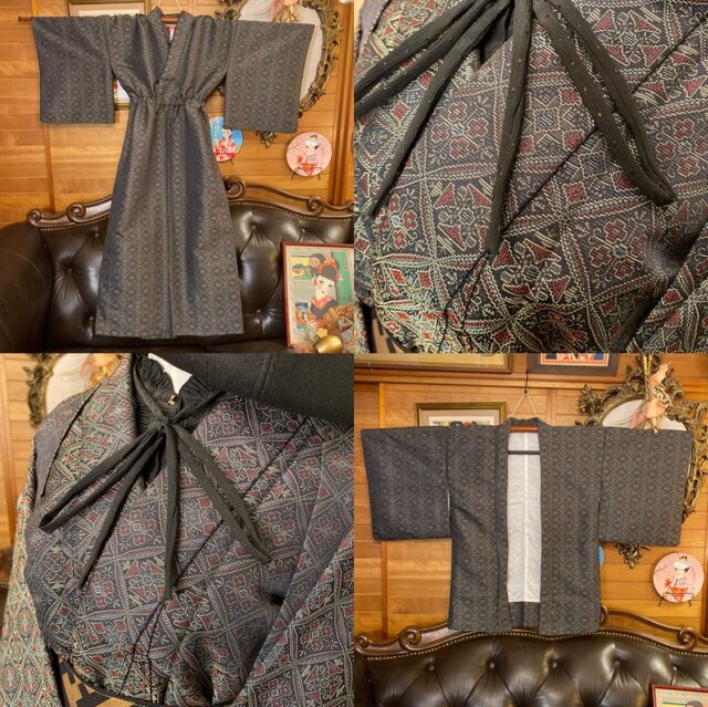 和洋折衷 レトロ 古着 アンサンブル 着物 和 ハンドメイド リメイク ワンピース ドレス 帯サッシュベルト aKW-59 | iichi 日々の暮らしを心地よくするハンドメイドやアンティーク ...