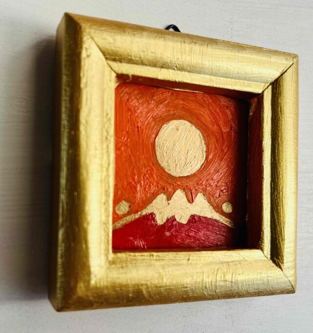 開運画「赤富士q」油彩・原画・壁掛け | iichi 日々の暮らしを心地よくするハンドメイドやアンティークのマーケットプレイス