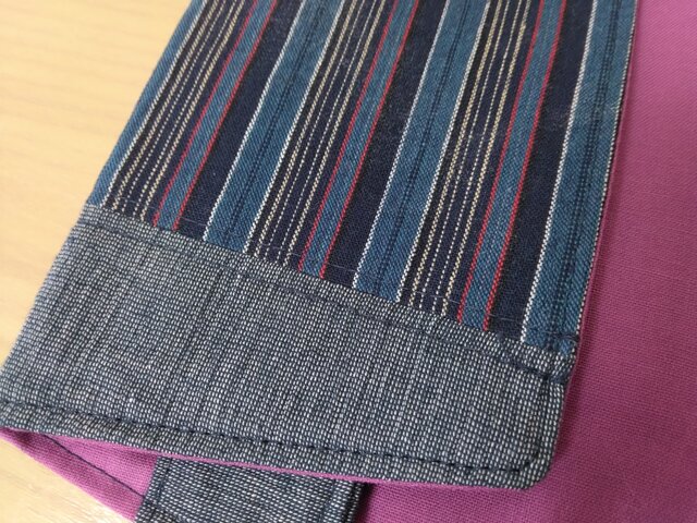 三河木綿柄ブックカバー B6 | iichi 日々の暮らしを心地よくするハンドメイドやアンティークのマーケットプレイス