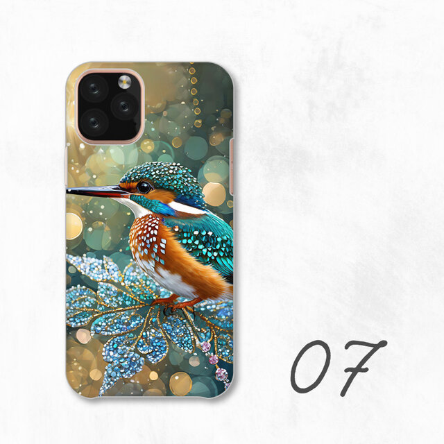 カワセミ 曼荼羅 クリスタル 宝石 全機種対応スマホケース 背面型 ハードケース NLFT-HARD-a046 | iichi 日々の暮らしを心地よくするハンドメイドやアンティークのマーケットプレイス