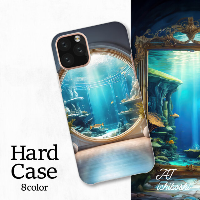 水槽 美術館 光 水族館 珊瑚 海 暗い 全機種対応スマホケース 背面型 ハードケース NLFT-HARD-a060 | iichi 日々の ...