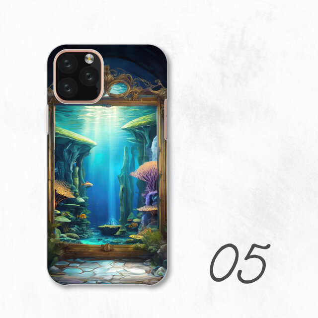 水槽 美術館 光 水族館 珊瑚 海 暗い 全機種対応スマホケース 背面型 ハードケース NLFT-HARD-a060 | iichi 日々の暮らしを心地よくするハンドメイドやアンティークの ...