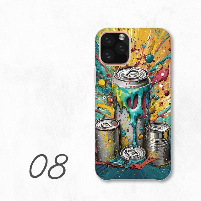 缶詰 ポップアート ペンキ カラフル 明るい 全機種対応スマホケース 背面型 ハードケース NLFT-HARD-a062 | iichi 日々の暮らしを心地よくするハンドメイドやアンティークの ...