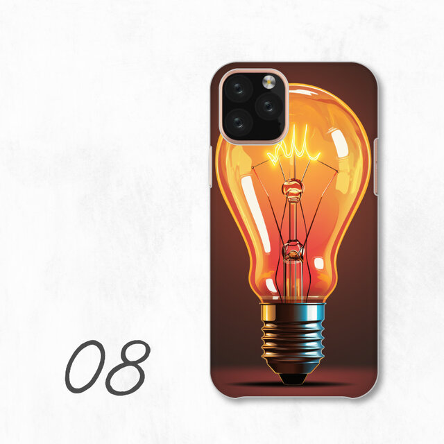 電球 ランプ 白熱電球 ひらめき アイデア 全機種対応スマホケース 背面型 ハードケース NLFT-HARD-a105 | iichi 日々の暮らしを心地よくするハンドメイドやアンティークの ...