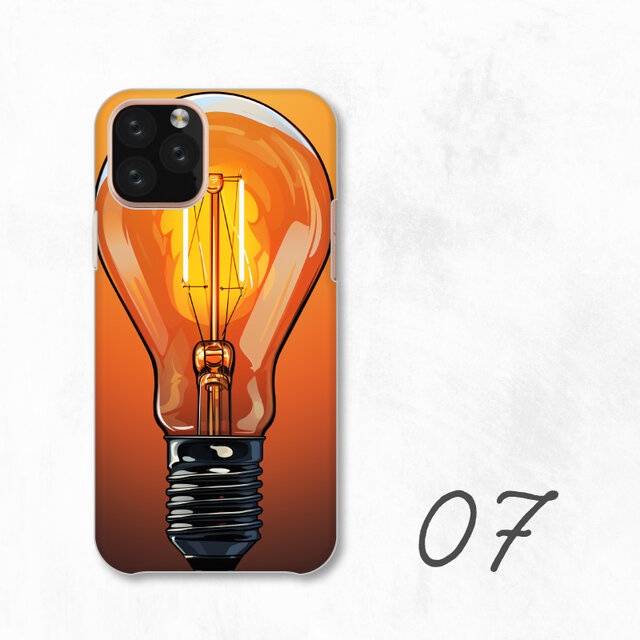 電球 ランプ 白熱電球 ひらめき アイデア 全機種対応スマホケース 背面型 ハードケース NLFT-HARD-a105 | iichi 日々の暮らしを心地よくするハンドメイドやアンティークの ...