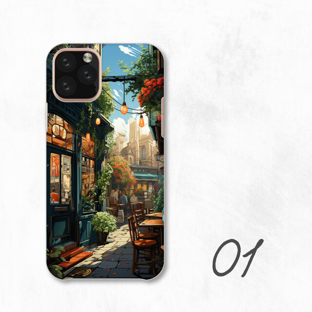 海外 路地裏 カフェ ヨーロッパ 西洋 全機種対応スマホケース 背面型 ハードケース NLFT-HARD-a136 | iichi 日々の暮らしを心地よくするハンドメイドやアンティークの ...